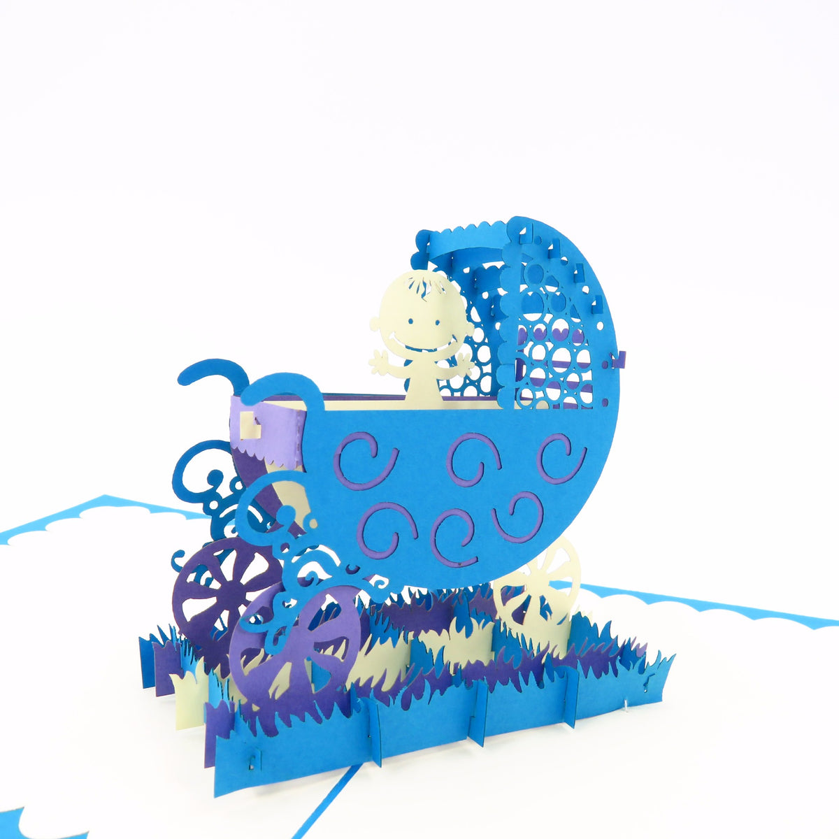 New Baby Pop Up Card (Boy Stroller) | Pop Card Express
