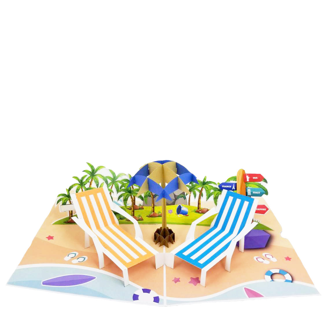 Beach Pop Up Card-Blue | Pop Card Express